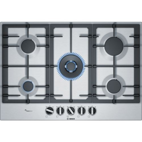 Placa a Gás Bosch Serie 6 PCQ7A5B90 | 75 cm | 5 Zonas | Aço inoxidável ...