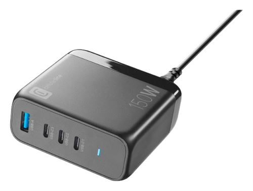 Carregador Cellularline Casa Multipower 1x USB-A + 3x USB-C 150W Preto ...