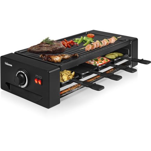 Grelhador Raclette Teflon Tristar RA-2736 Pizza 8 | 1300 W - Preto | Darty