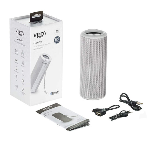 Coluna Portátil Vieta Goody FM BT USB SD Cinza | Darty